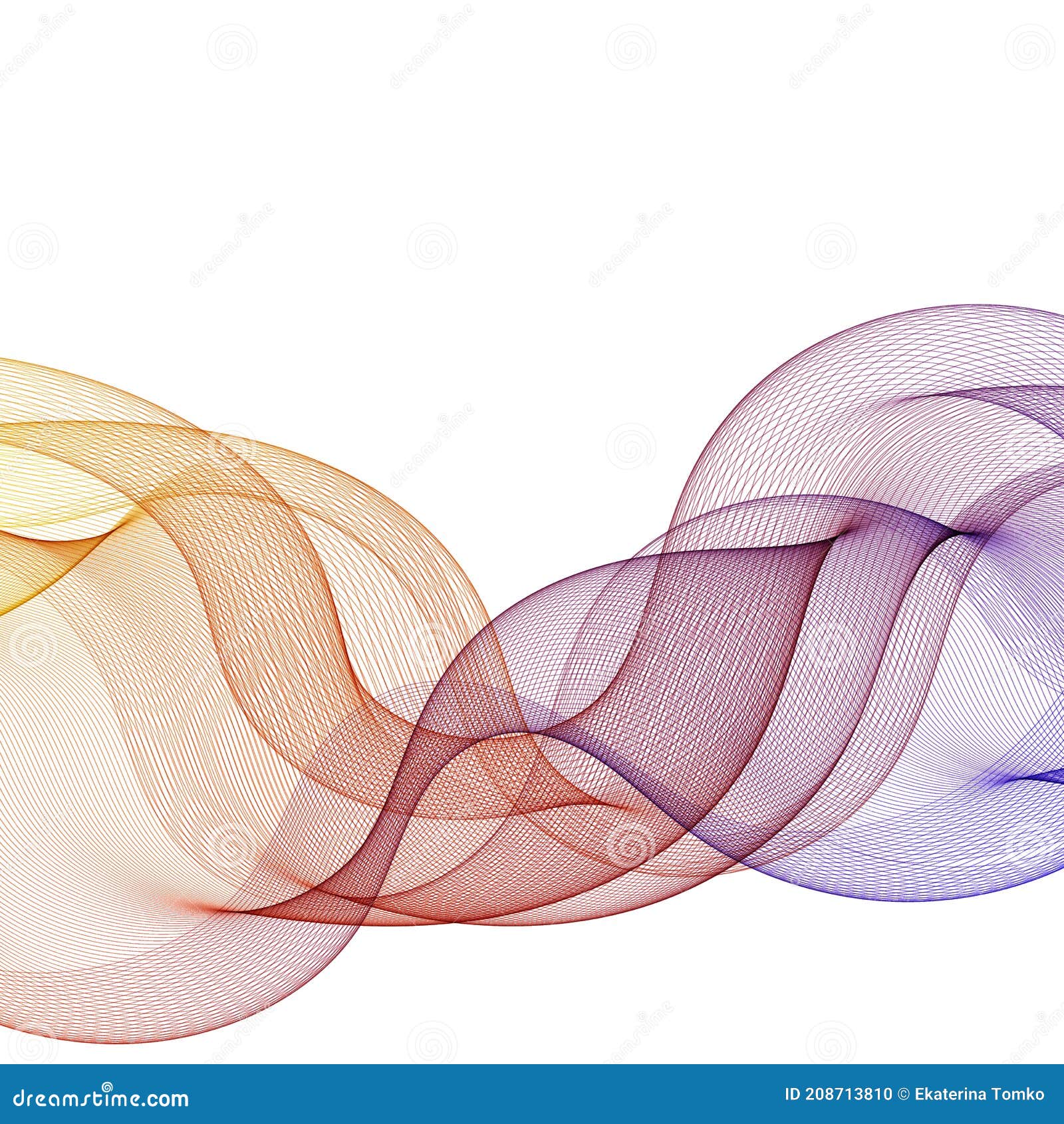 Transparent Colored Vector Wave Flow on a White Background. Vector ...