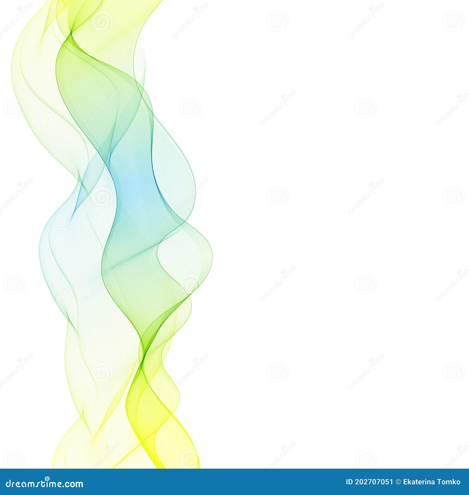 Transparent Colored Wave Flow on a White Background. Abstract ...