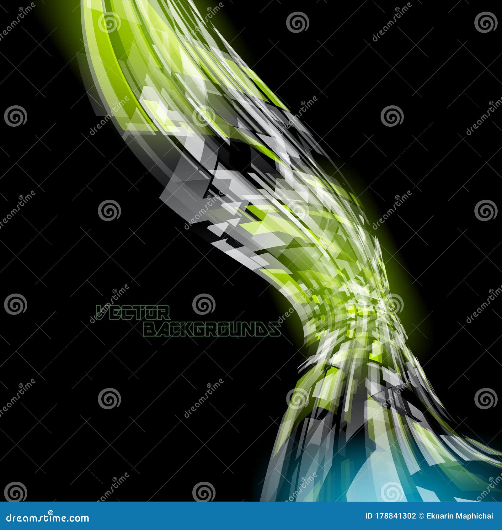 Transparent Colors Geometry Shapes Motion on a Black Stock Vector ...