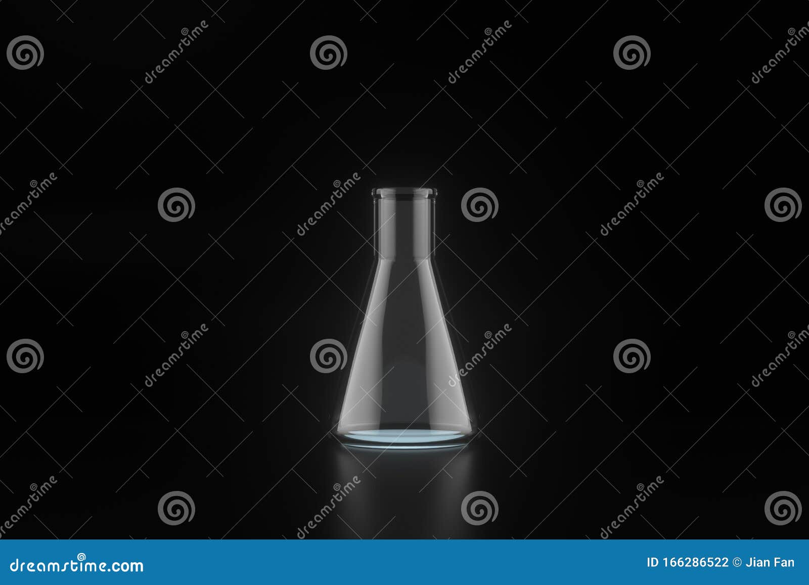 Transparent Conical Bottle, 3d Rendering Stock Illustration ...