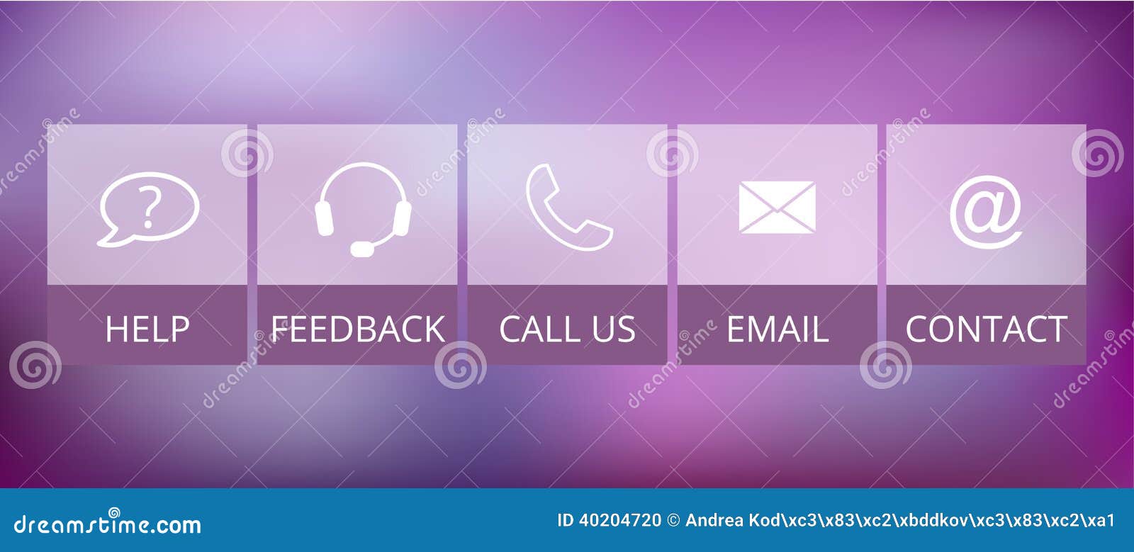 Transparent Contact Buttons, Suitable for Flat Design Stock Vector ...