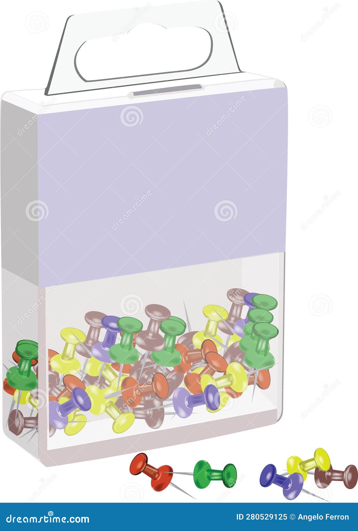 Transparent Container with Pins with Head- Stock Vector - Illustration ...