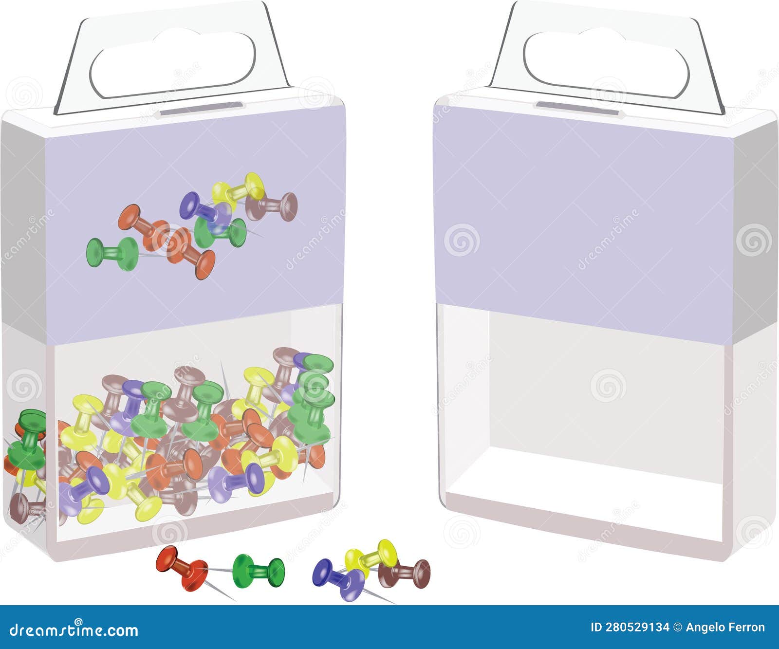 Transparent Container with Pins with Head- Stock Vector - Illustration ...