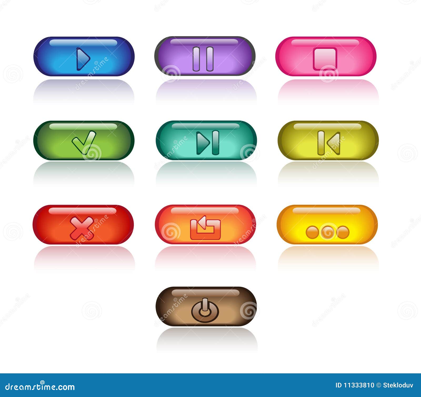 Transparent Control Buttons. Bright Series Stock Vector - Illustration ...