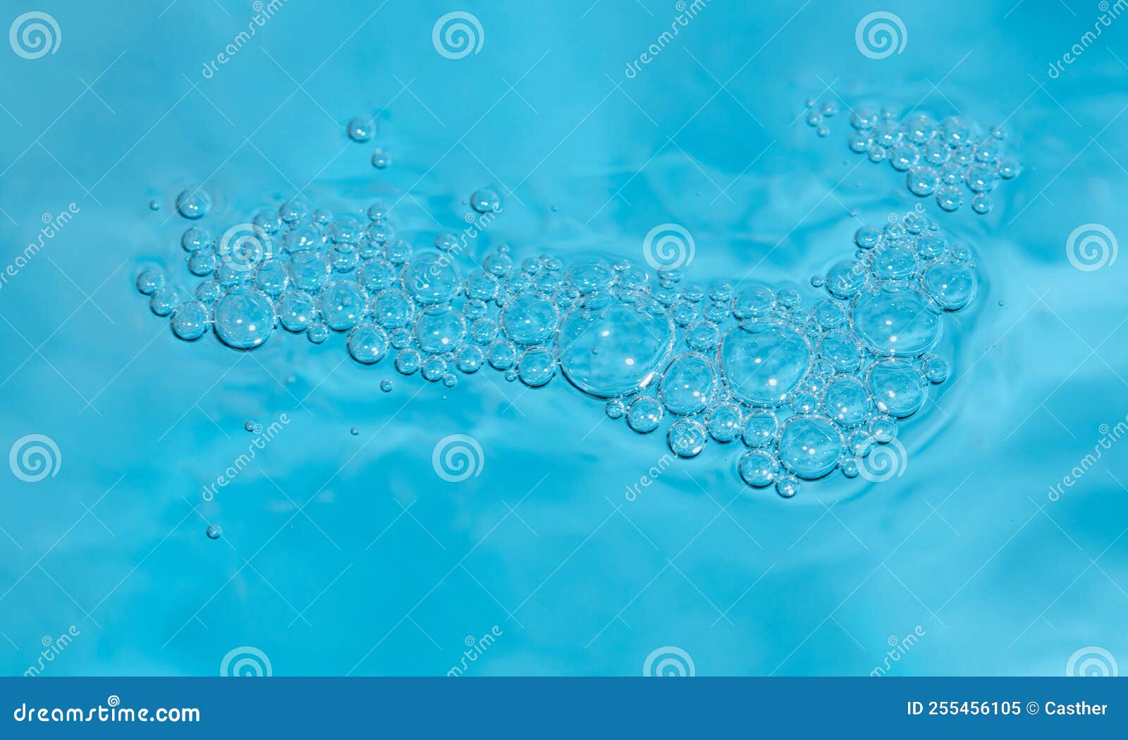 Transparent Cosmetics Sample Texture with Isolated Bubbles. Blue ...
