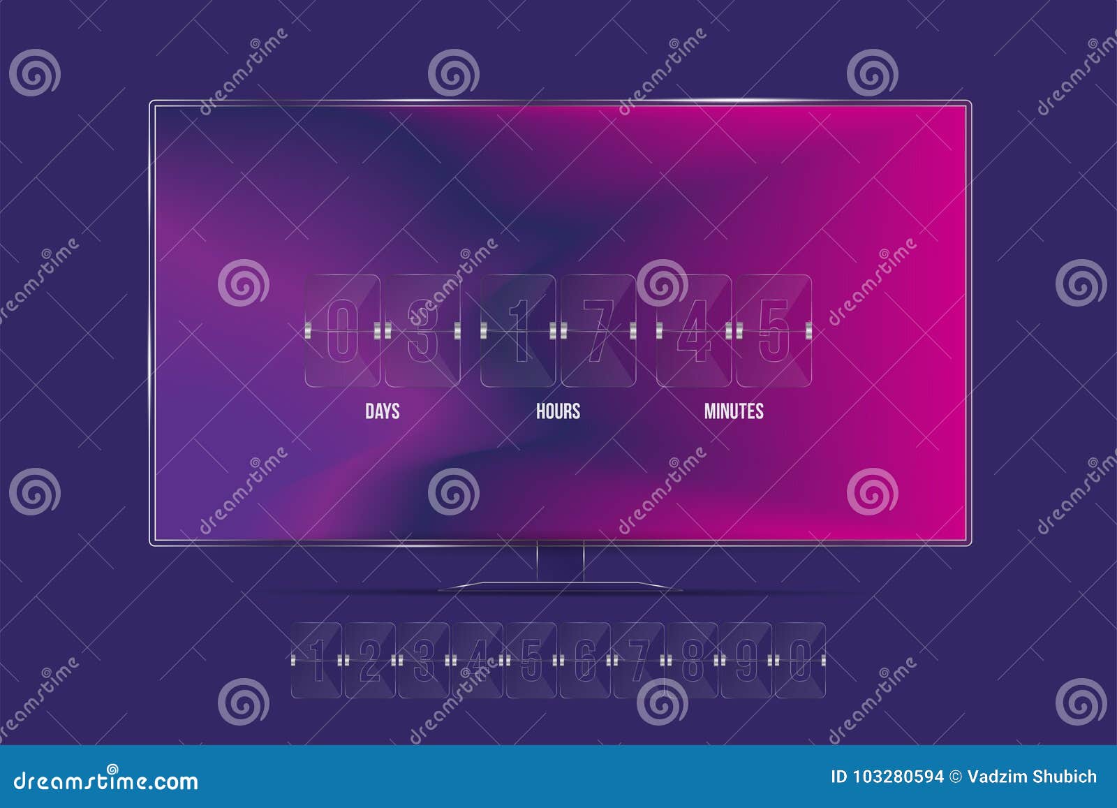 Transparent Countdown Timer and Clock Counter on the TV Screen and with ...