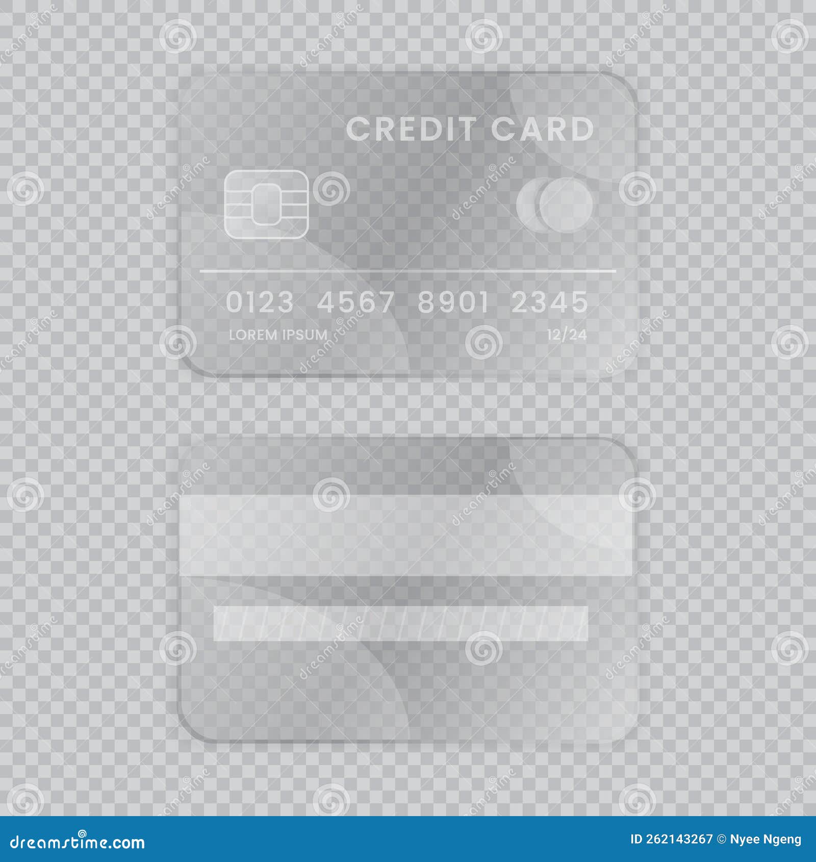 Transparent Credit Card Front and Back Isolated Stock Vector ...