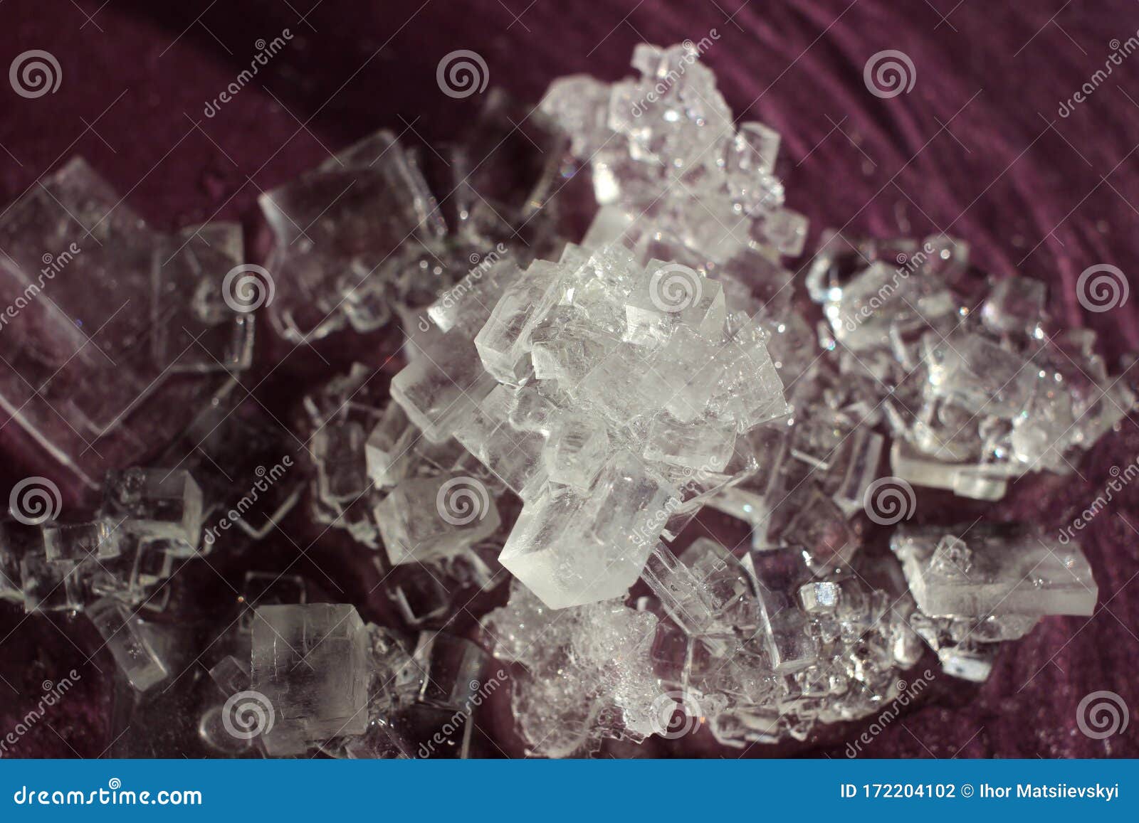 Growth of Sodium Chloride Crystals of Cubic Structure. Stock Photo ...