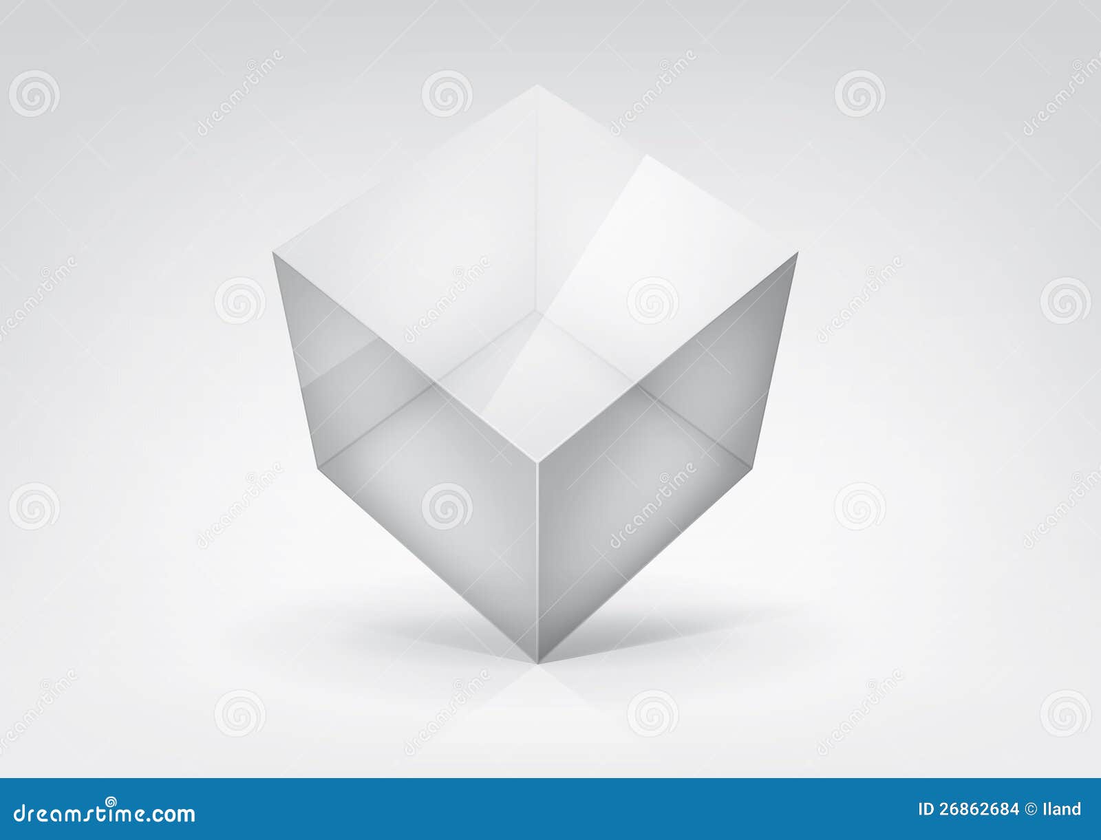 Transparent cube stock vector. Illustration of icon, reflection - 26862684