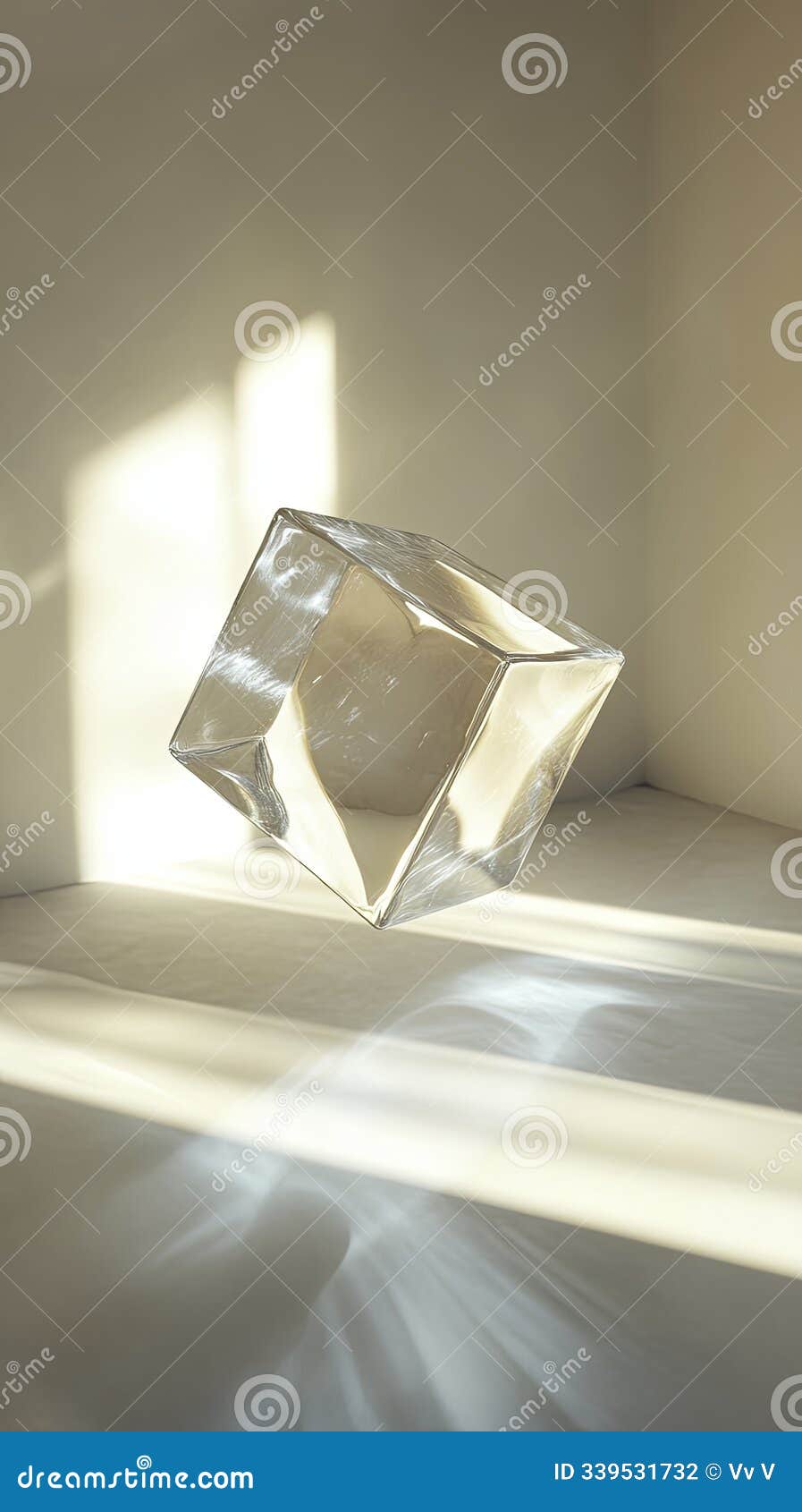 Transparent Cube Casting Soft Shadows in Warm Light. Stock Photo - Image of neutral, texture ...