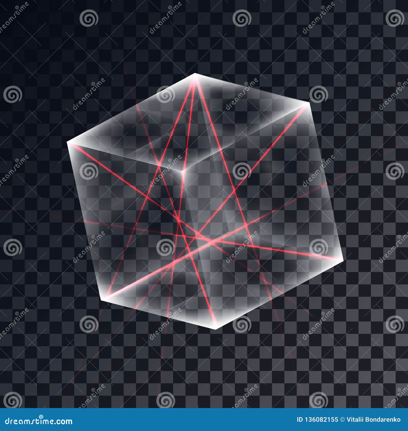Transparent Cube stock vector. Illustration of energy - 136082155