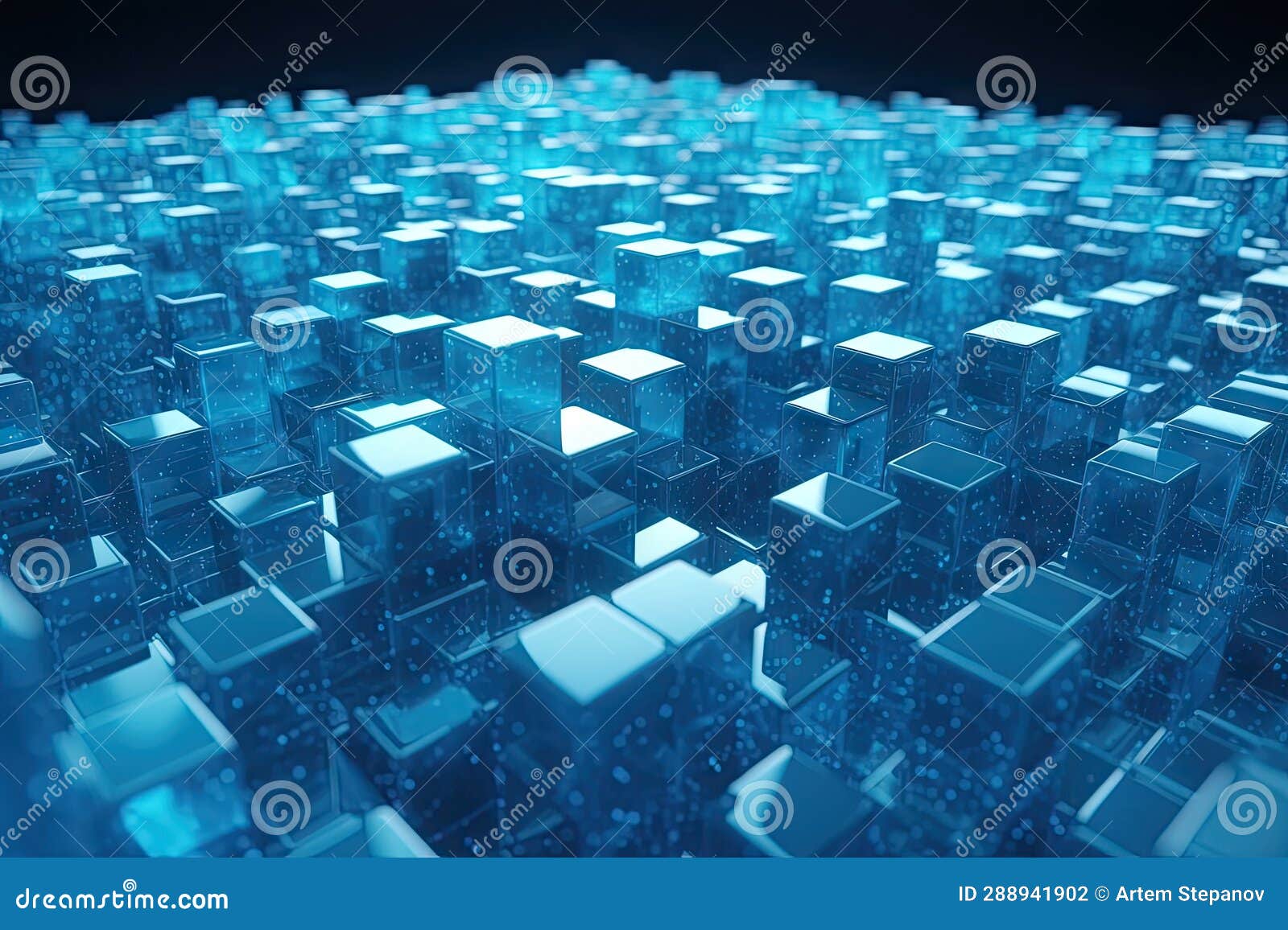 Transparent Cubes Background, Blue Glass Cube Pattern, Geometric 3d ...