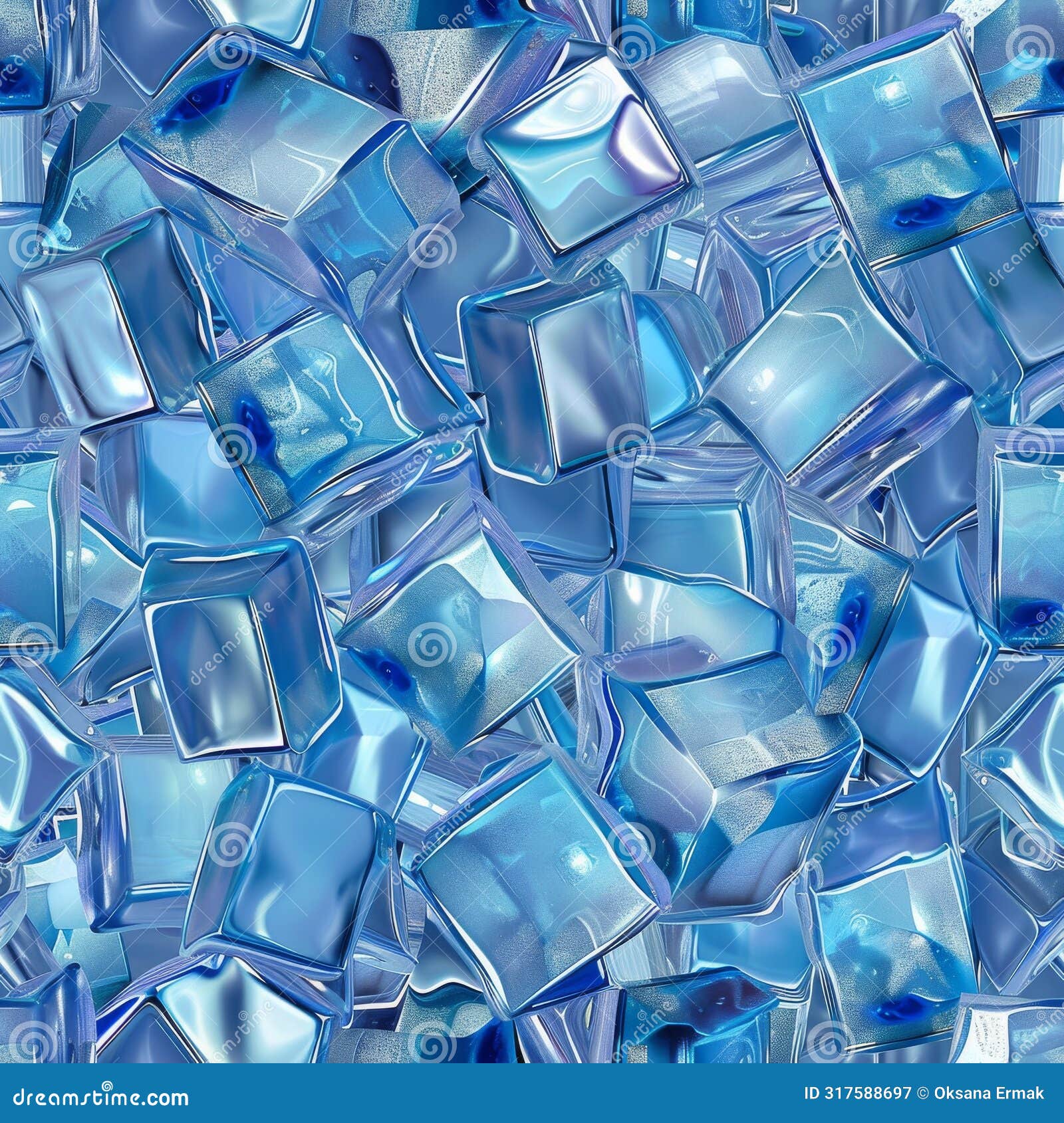Transparent Cubes Pattern, Blue Glass Cube Background, Geometric 3d ...