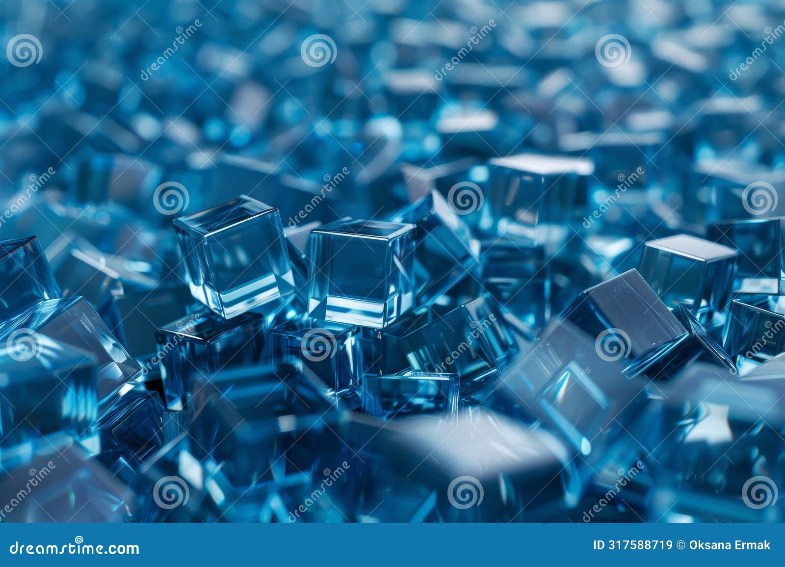 Transparent Cubes Pattern, Blue Glass Cube Background, Geometric 3d ...