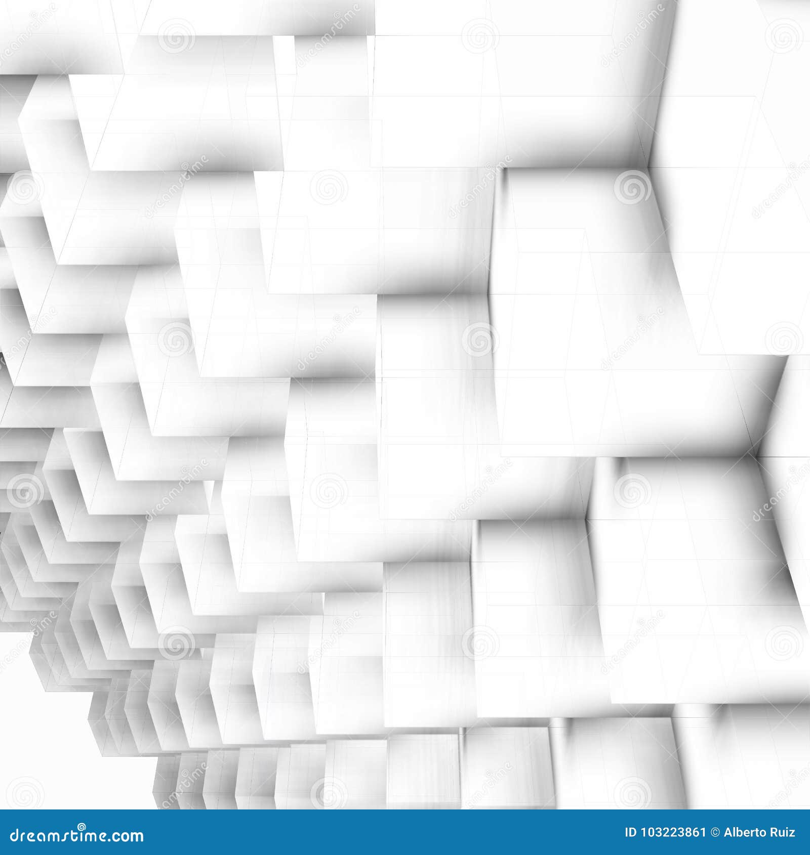 Transparent Cubes in White Perspective Stock Illustration ...