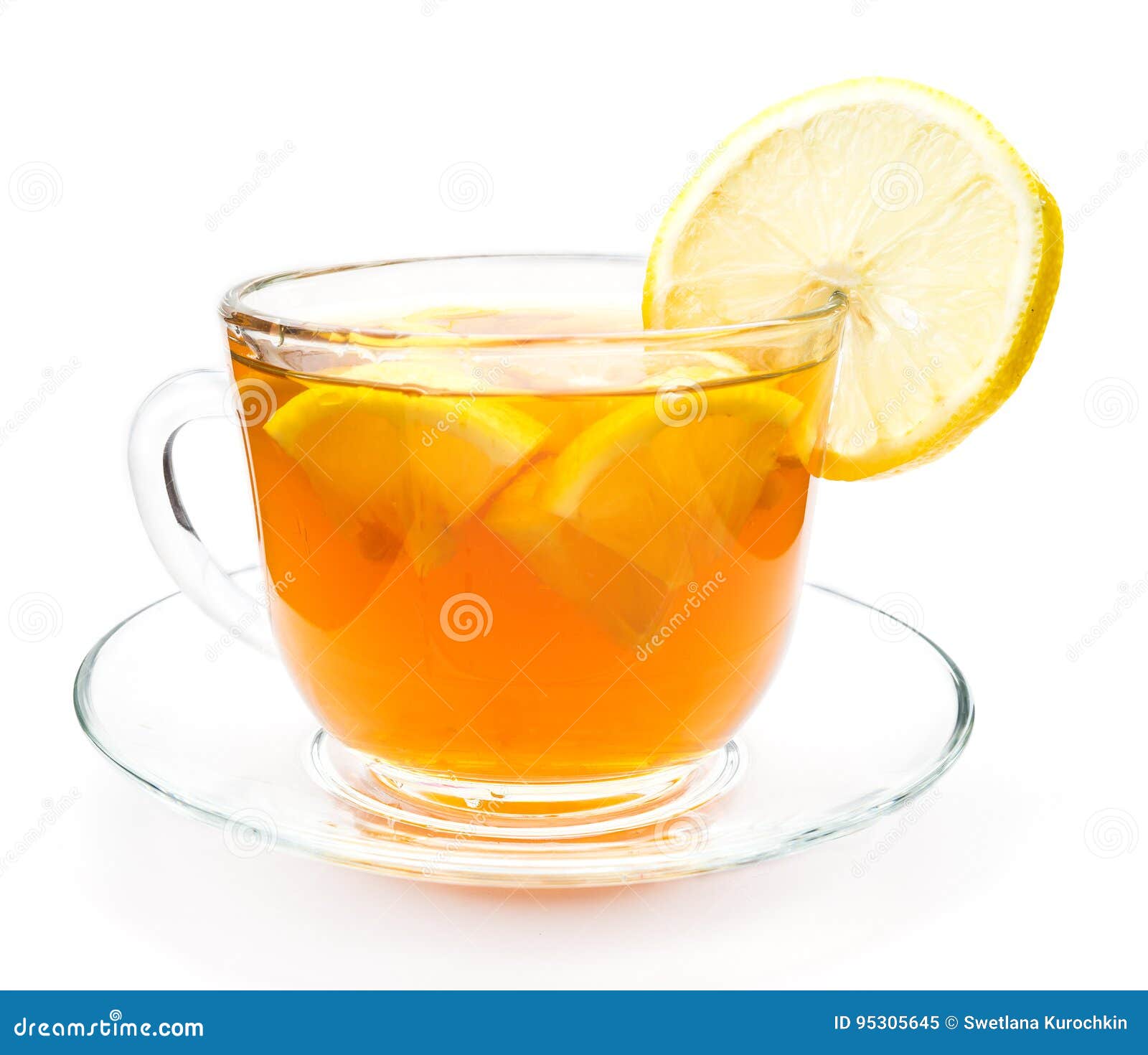Transparent Cup of Tea with Lemon Slice Stock Image - Image of ...