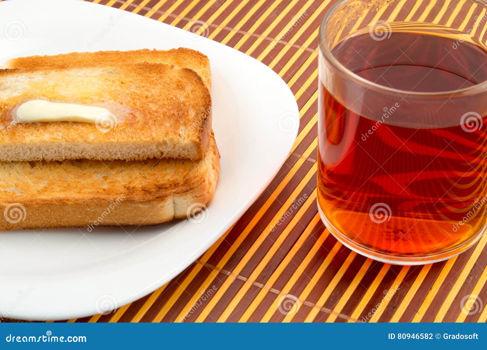 Transparent Cup with Tea and Toast Stock Photo - Image of toast ...
