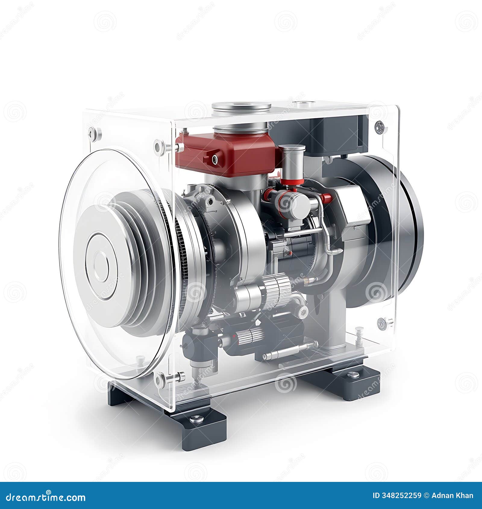 A Transparent 3D Render of a Compressor Showing Its Internal Components ...