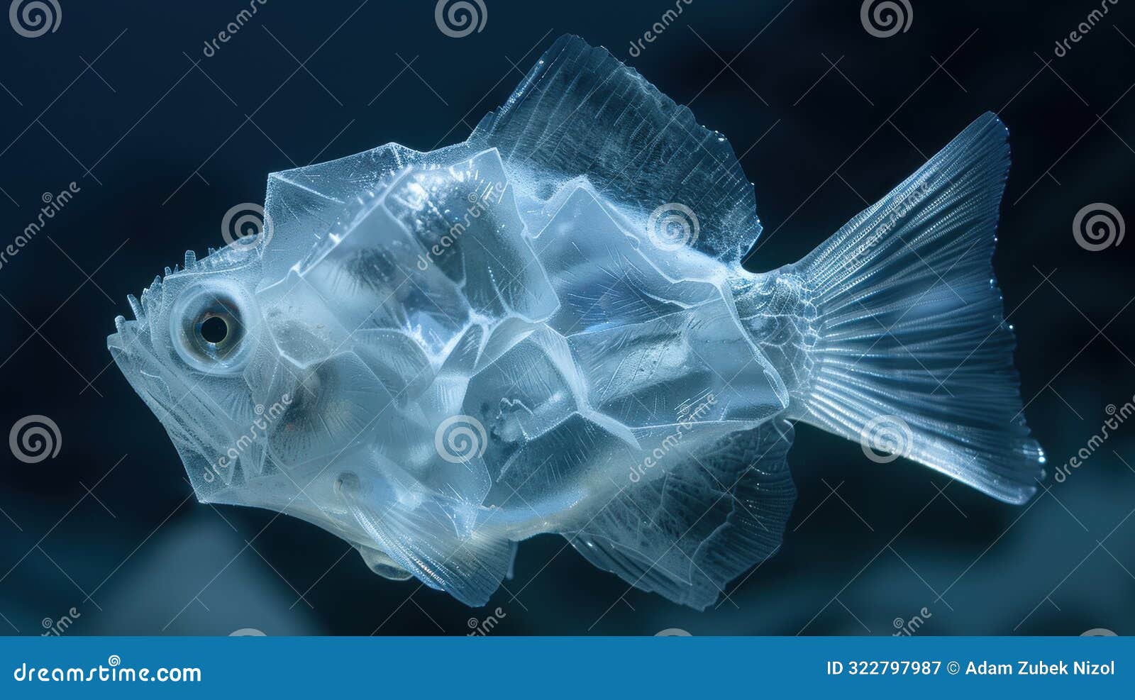 Transparent Deep Sea Fish with Intricate Structure Stock Illustration ...