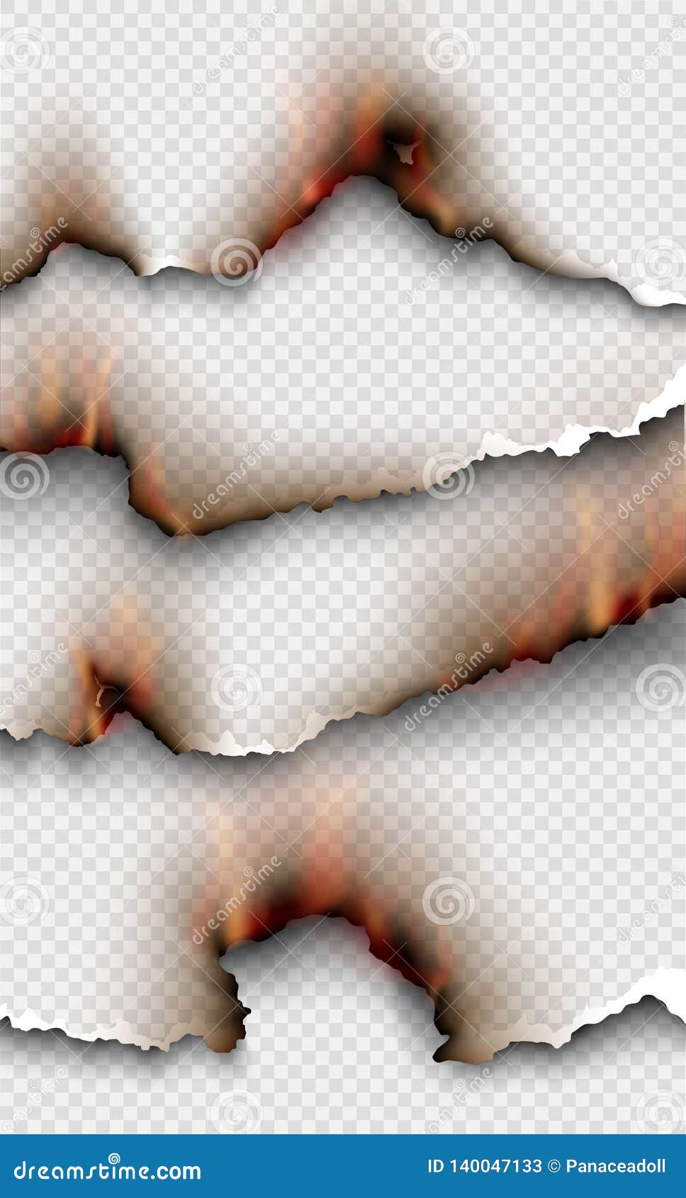 Transparent Design Burning Templates Torn Paper Stock Illustration ...