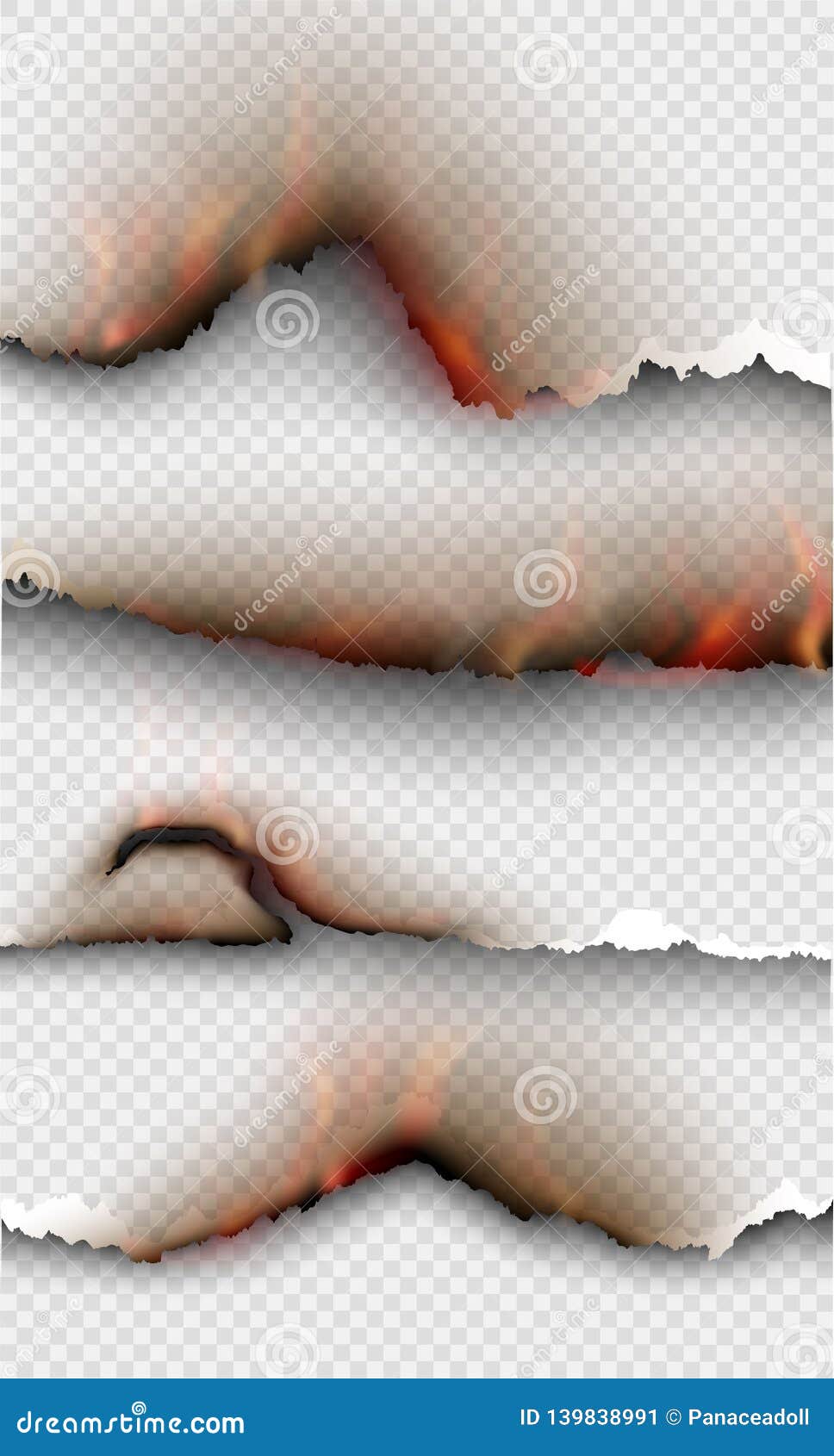 Design Burning Templates Torn Paper with Fire Stock Illustration ...