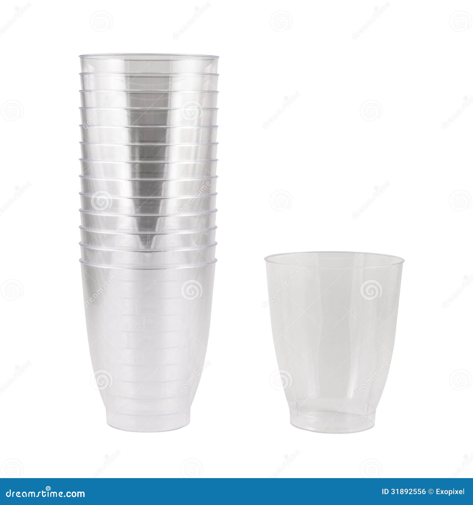Transparent Disposable Plastic Cups Isolated Stock Photo - Image of ...