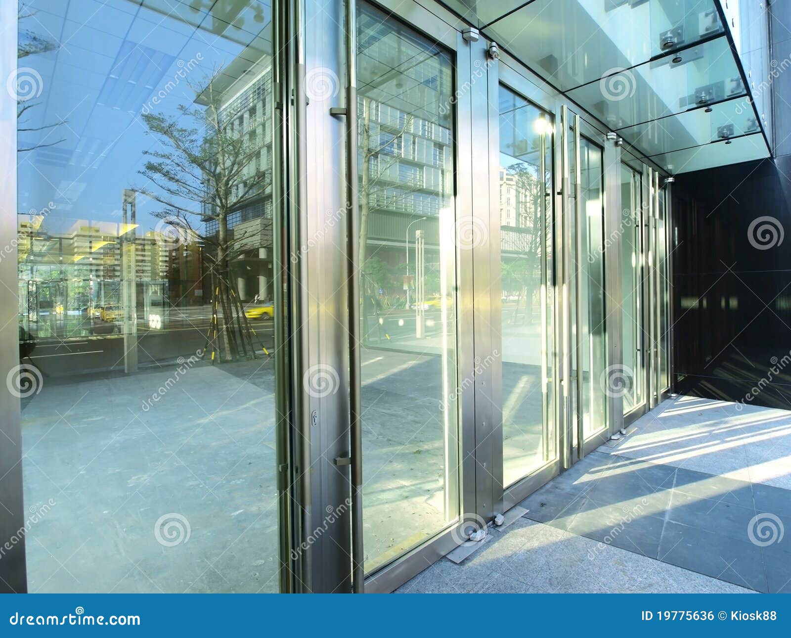 Transparent door stock photo. Image of hall, mirror, bright - 19775636