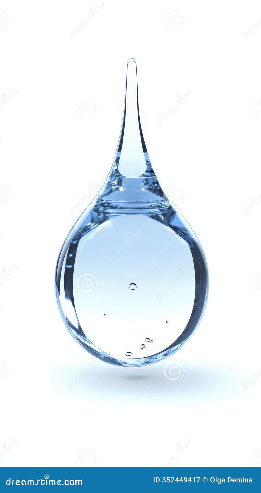 Big Drop of Pure Water Falling on White Background Stock Image - Image ...