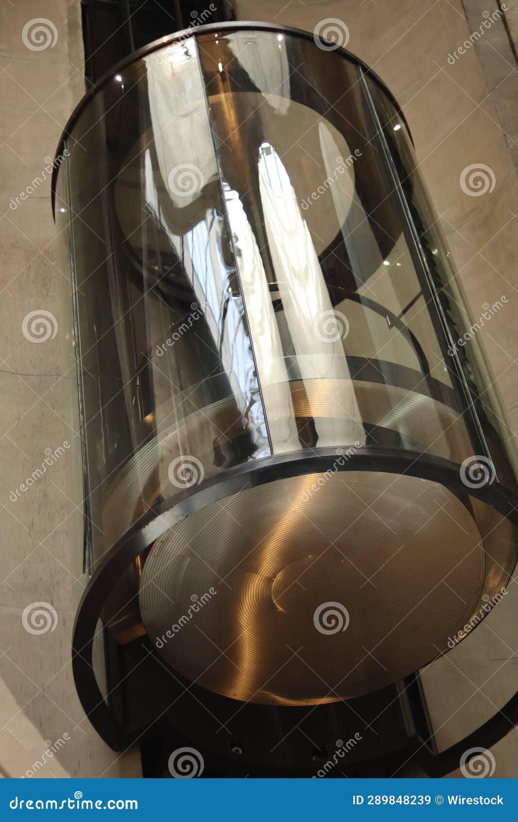 A Transparent Elevator in a Building Stock Image - Image of illuminated ...