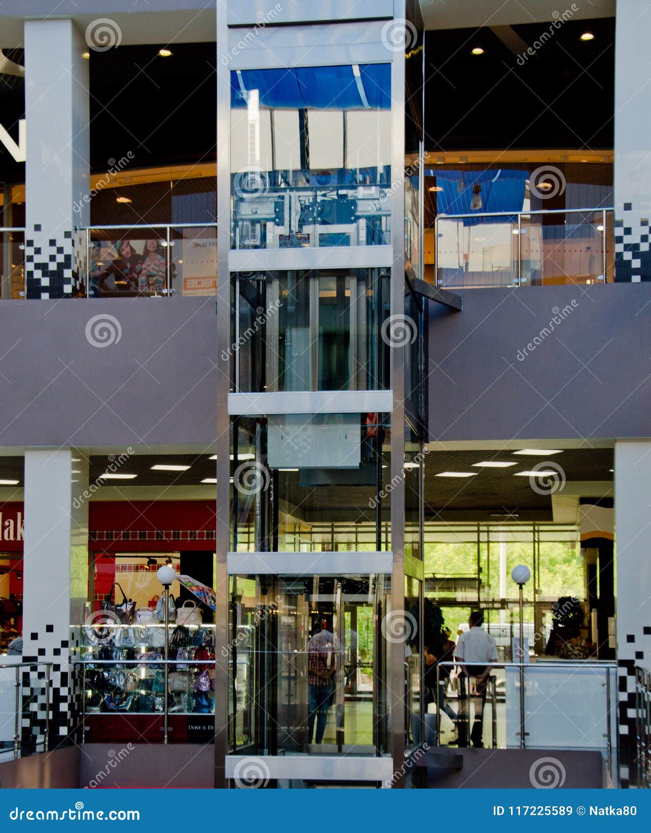 Transparent Elevator in the Shopping Center Editorial Stock Image ...