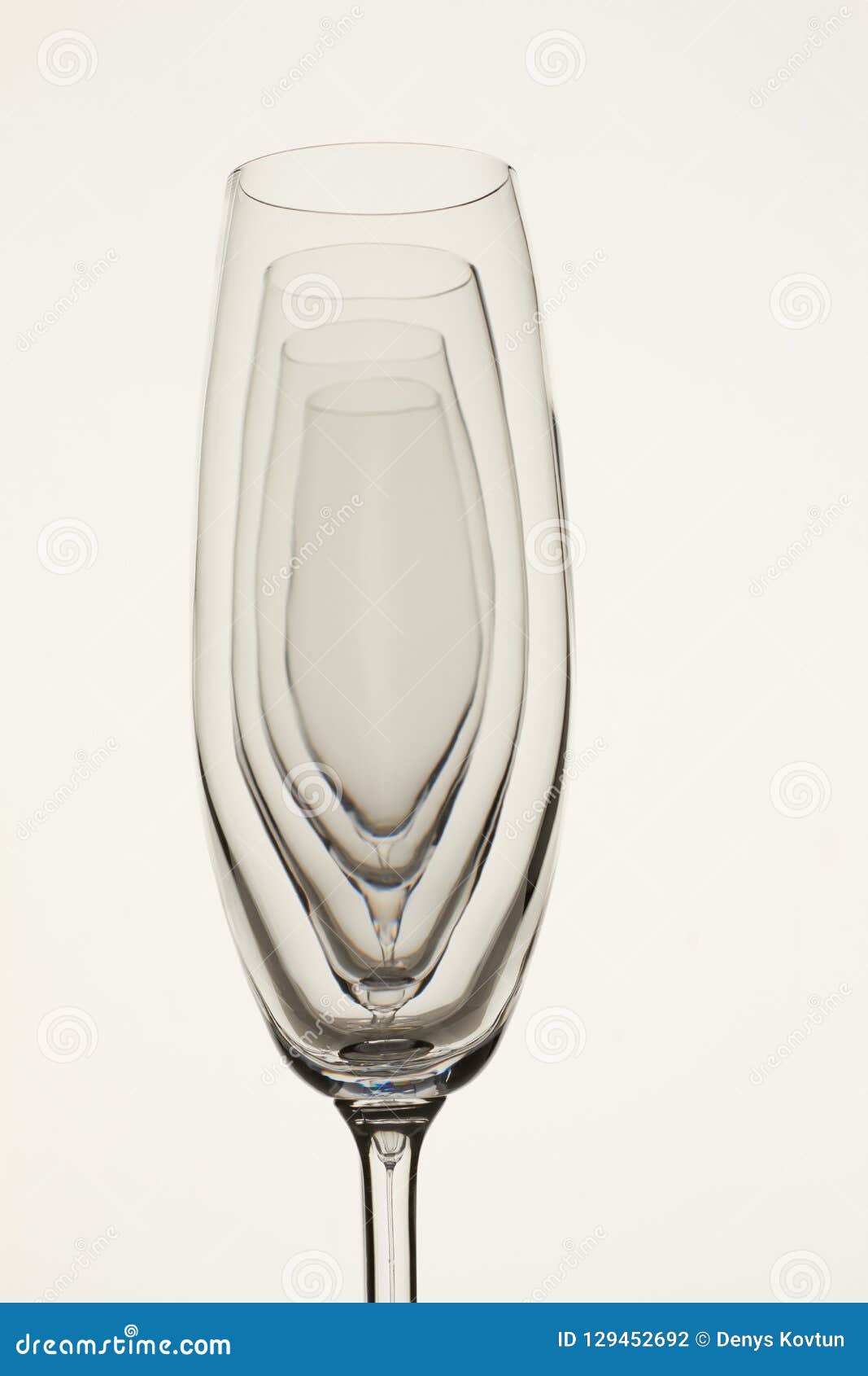 Transparent Empty Glass Champagne Cups. Stock Photo - Image of glass ...