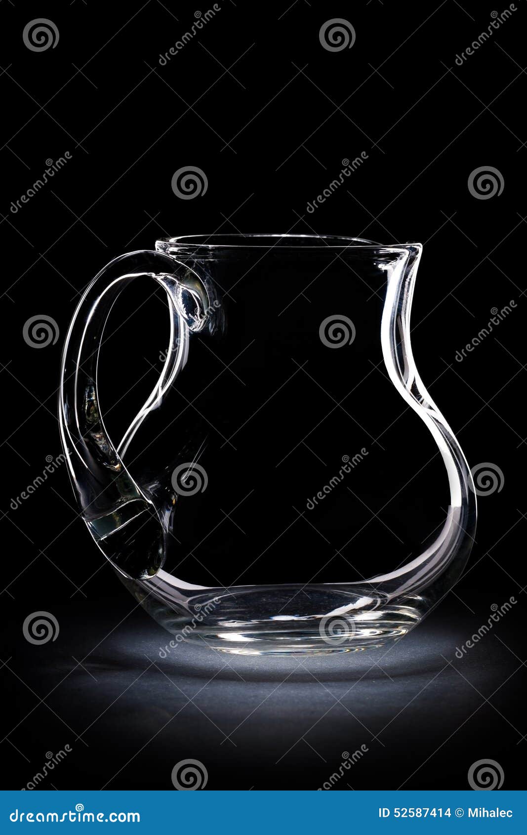 Transparent Empty Glass Jug on Black Background Stock Photo - Image of ...