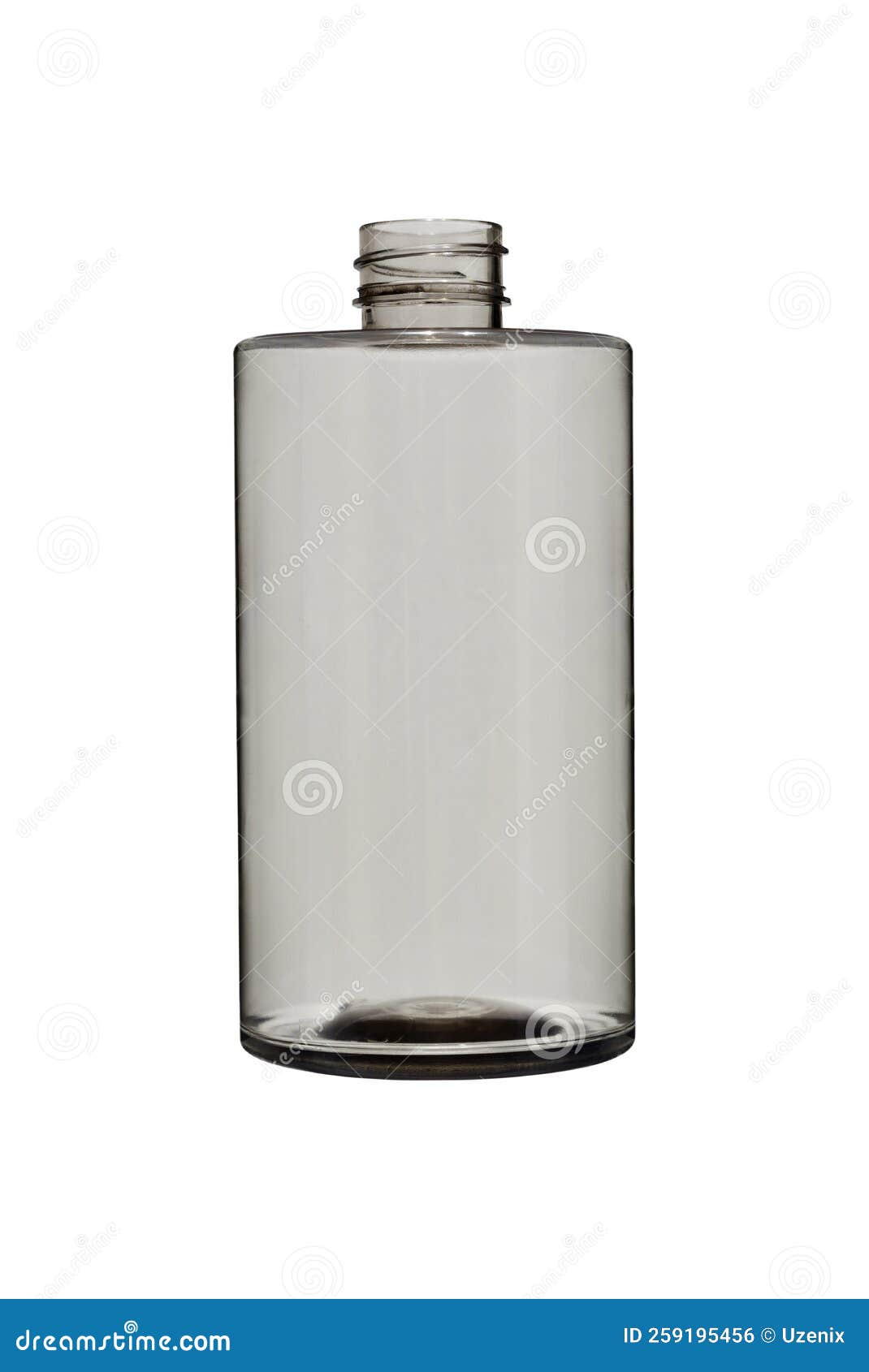 Transparent Empty Plastic Bottle without Lid for Liquids. Isolated on a ...