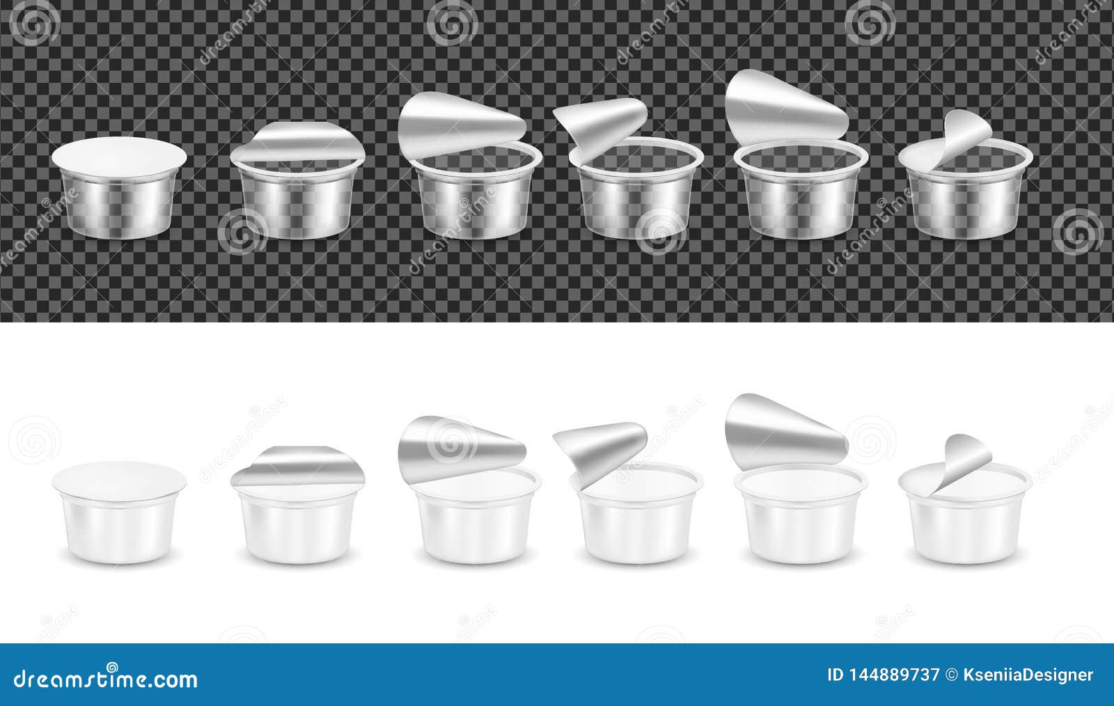 Transparent Empty Plastic Container for Yogurt. Open Packaging for Sour ...