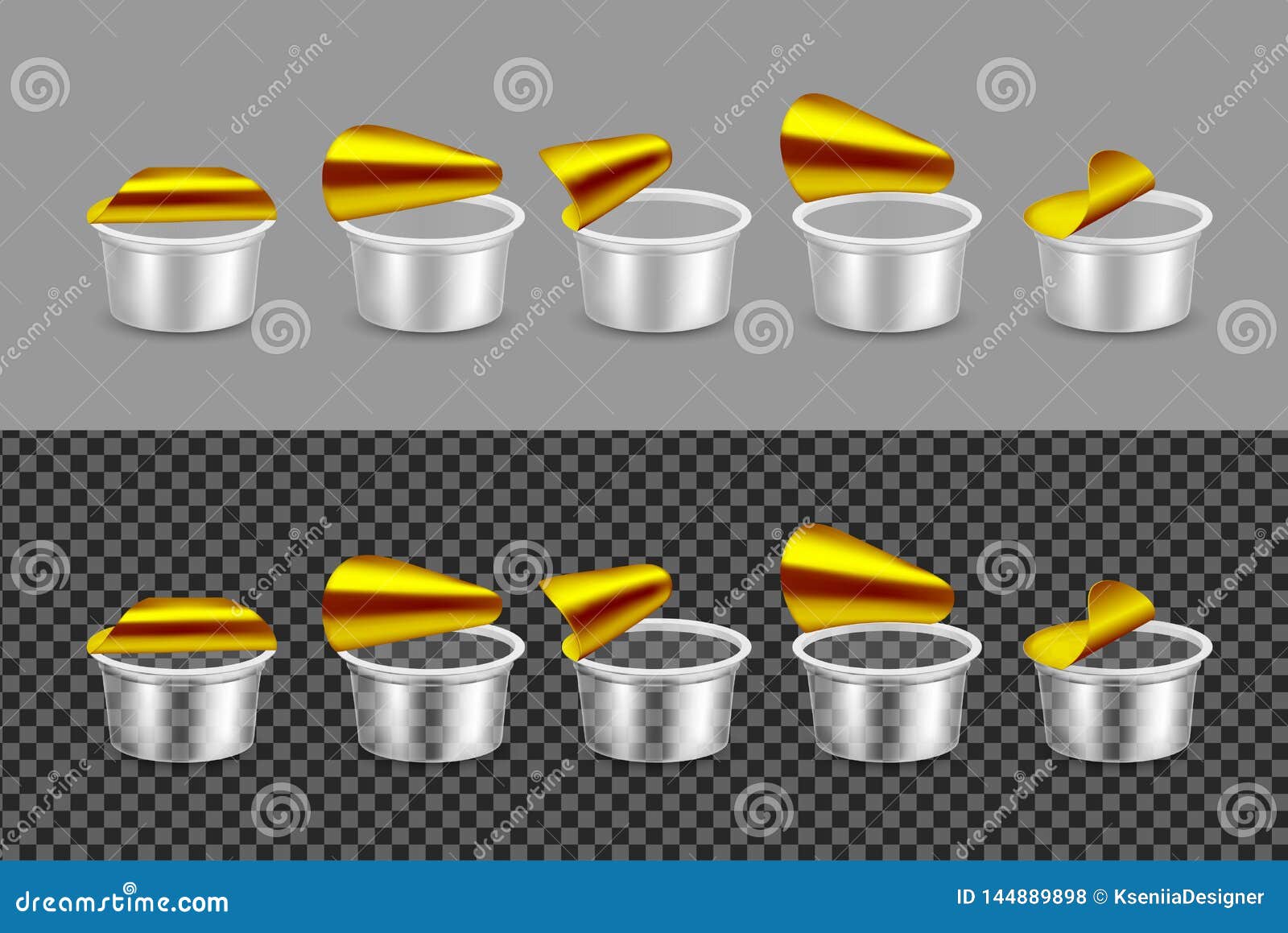 Transparent Empty Plastic Container for Yogurt. Open Packaging for Sour ...