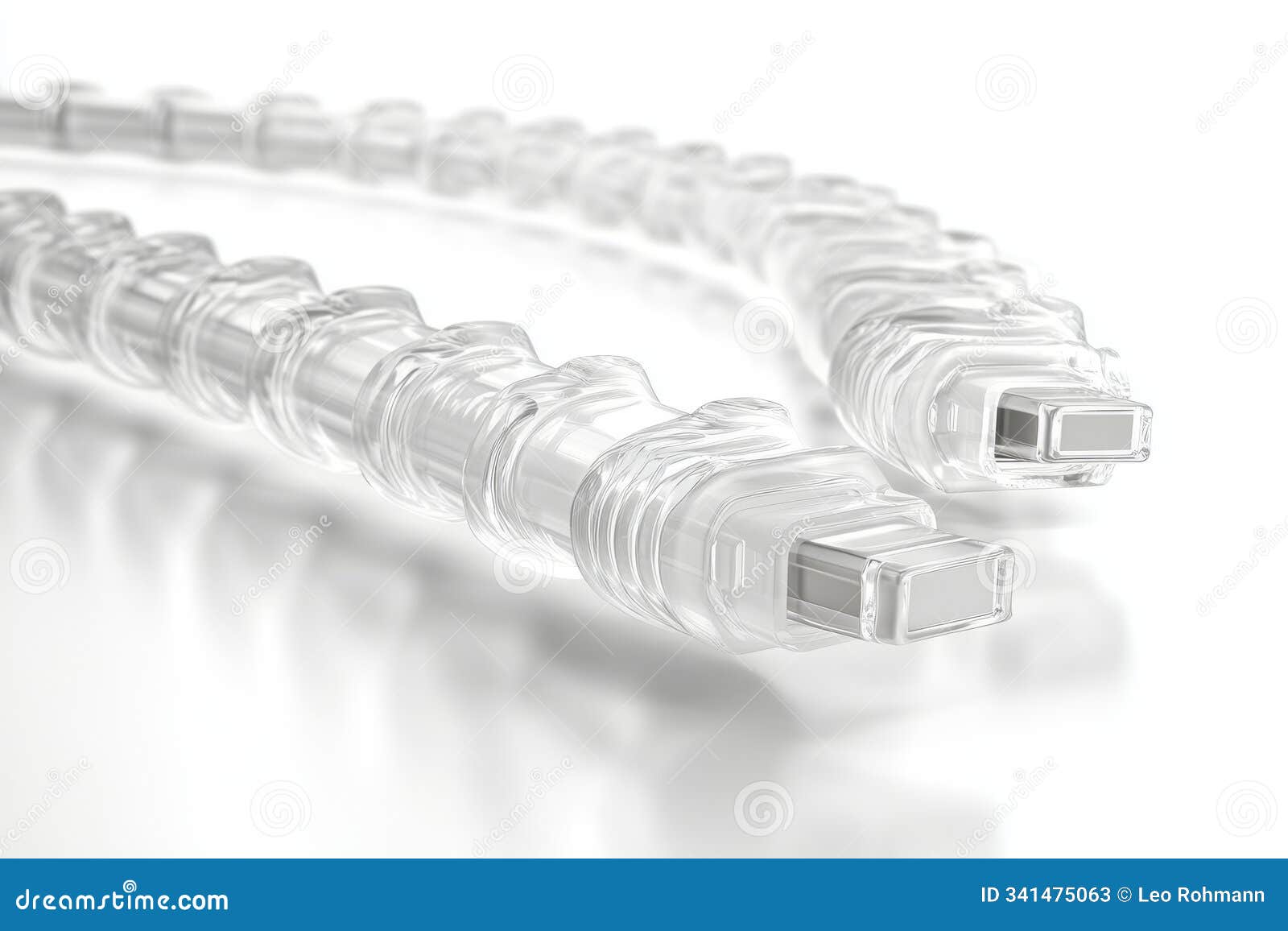 Transparent Ethernet Cables Coiled in a Seamless Arrangement ...