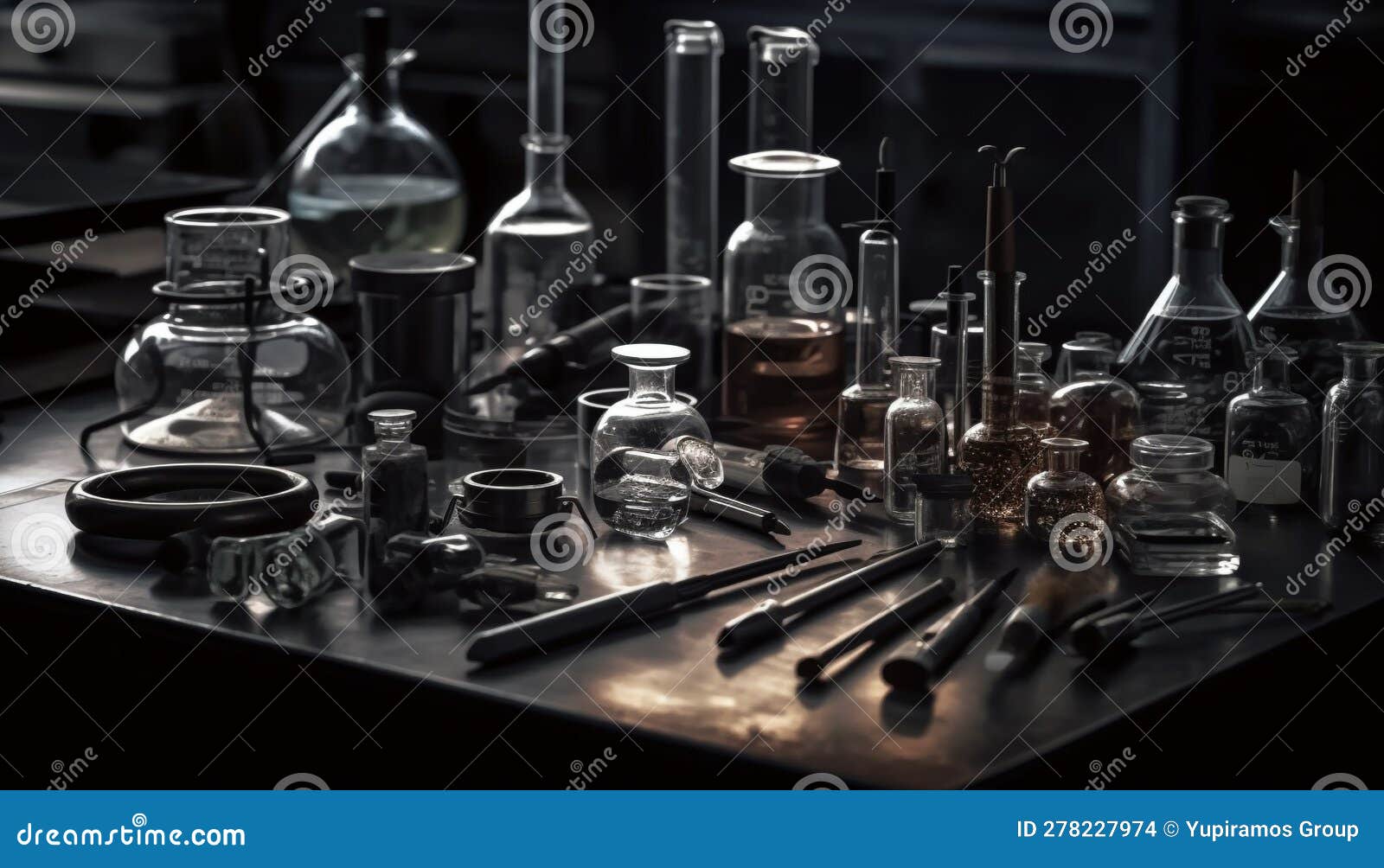 Transparent Flask Holds Liquid for Scientific Experiment Generated by ...