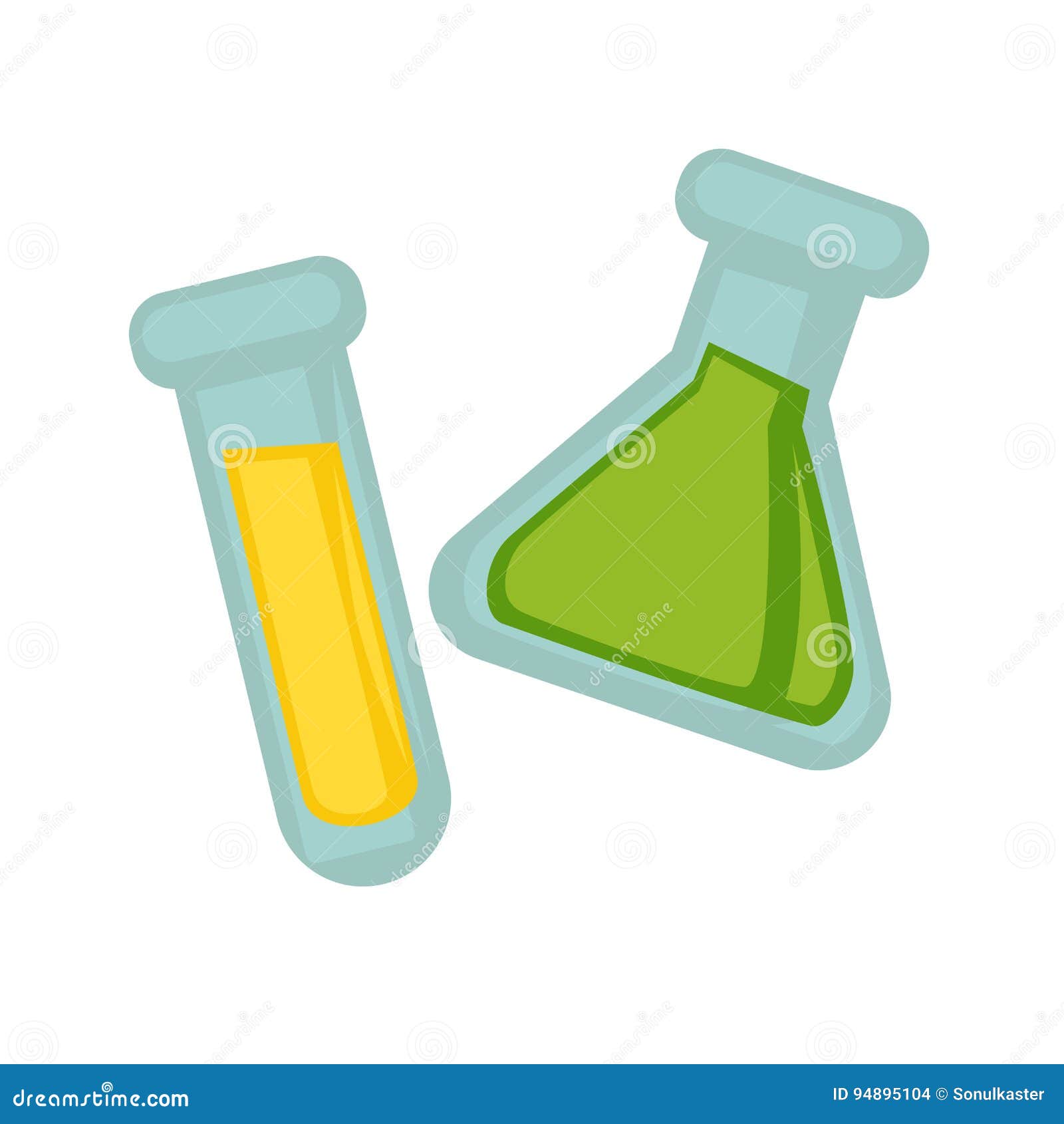 Transparent Flasks With Chemical Substances Isolated Illustrations ...