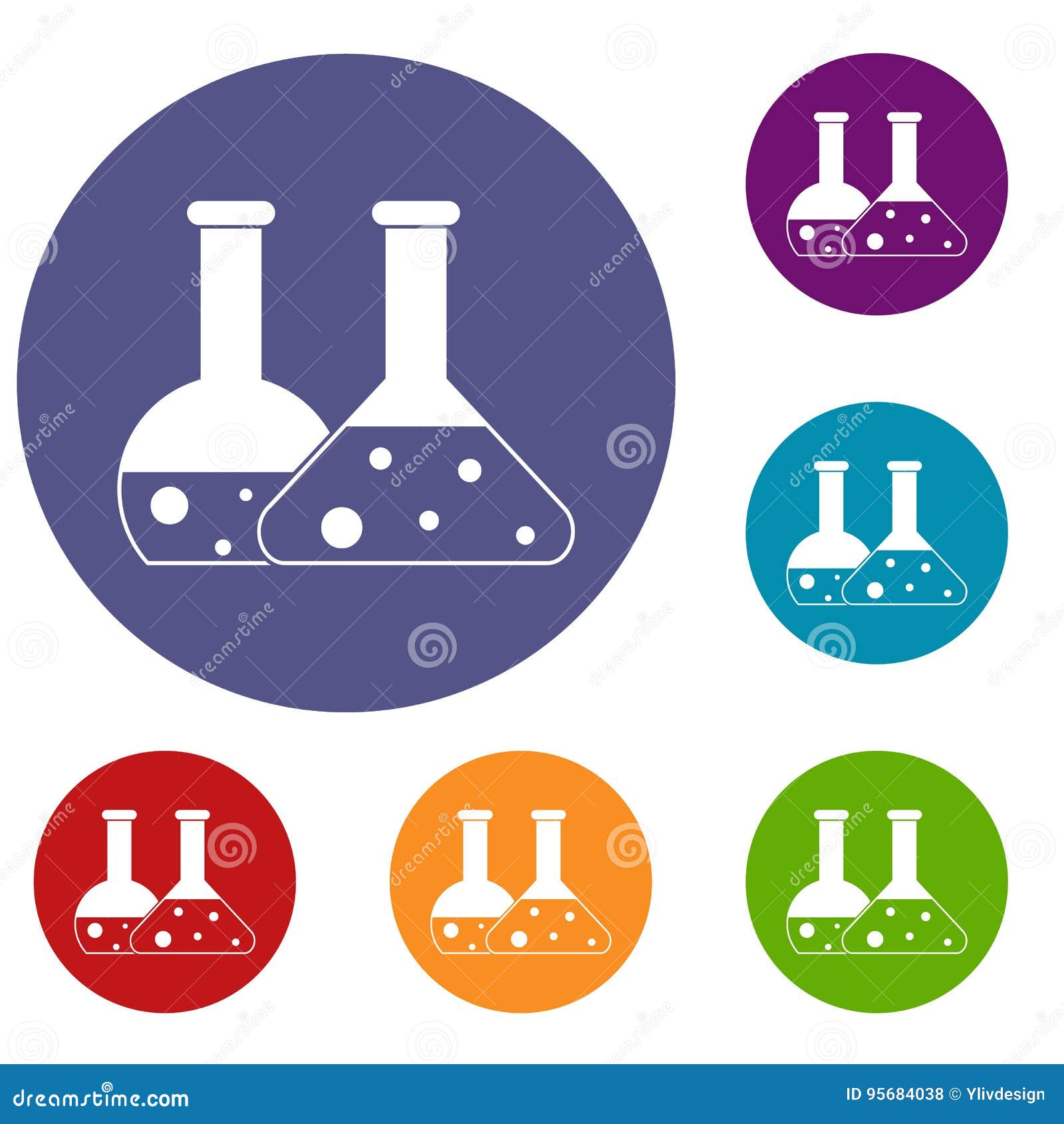 Transparent Flasks Icons Set Stock Vector - Illustration of collection ...