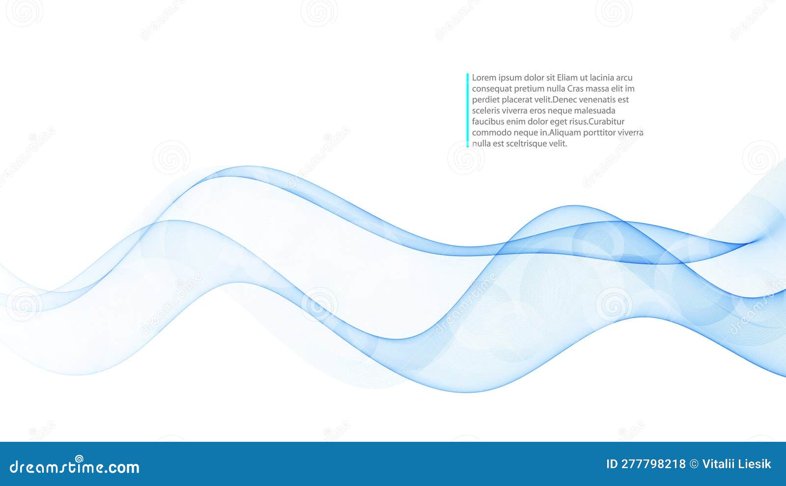 Transparent Flow of Light Blue Wave, Smoky Wave Design Element. Stock ...
