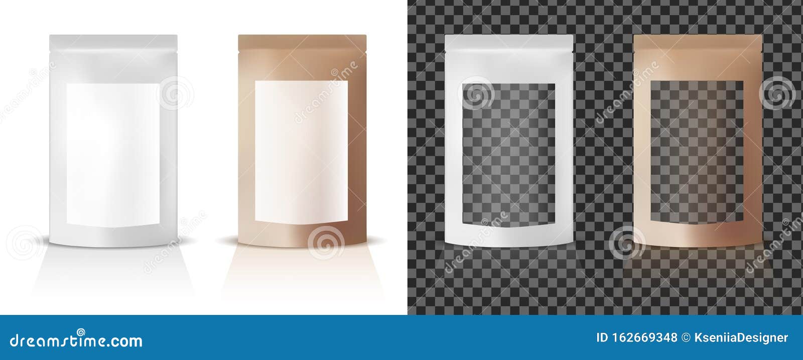 Transparent Foil or Paper Packaging for Snacks and Food Stock Vector ...