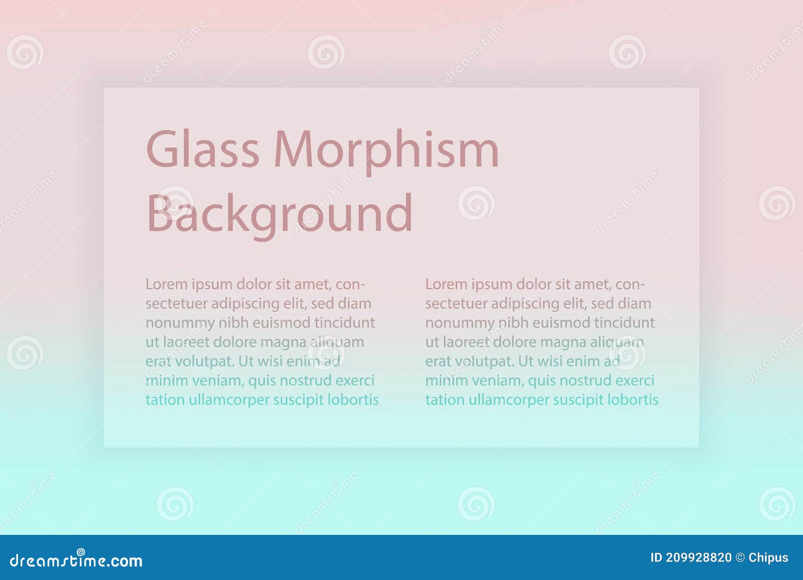 Abstract Gradient Background. Transparent Frame in Glass Morphism Style ...