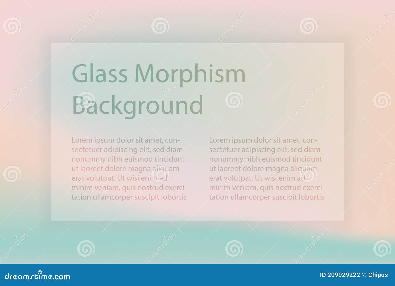 Abstract Gradient Background. Transparent Frame in Glass Morphism Style ...