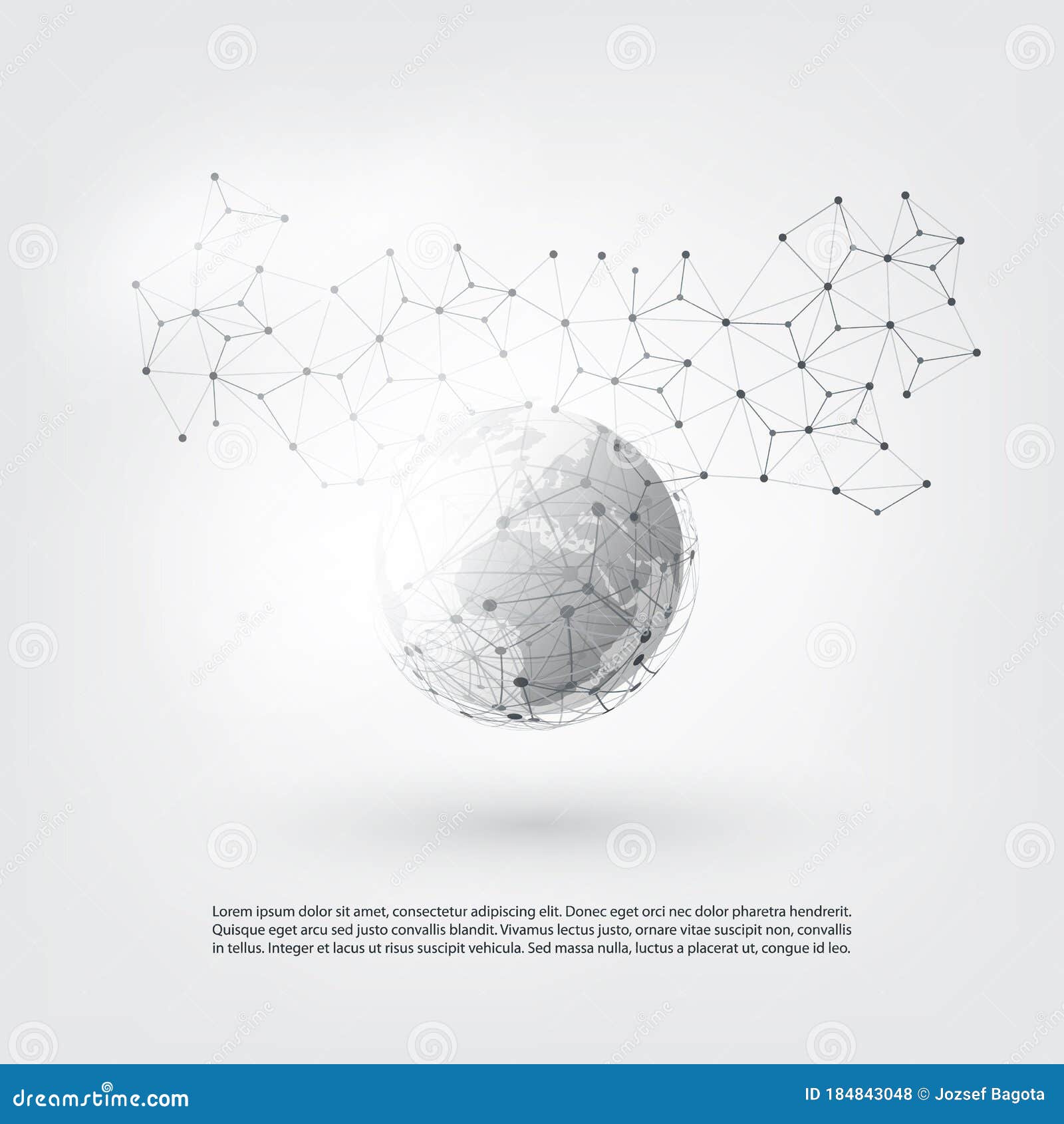 Transparent Geometric Mesh and Earth Globe - Vector Illustration of ...