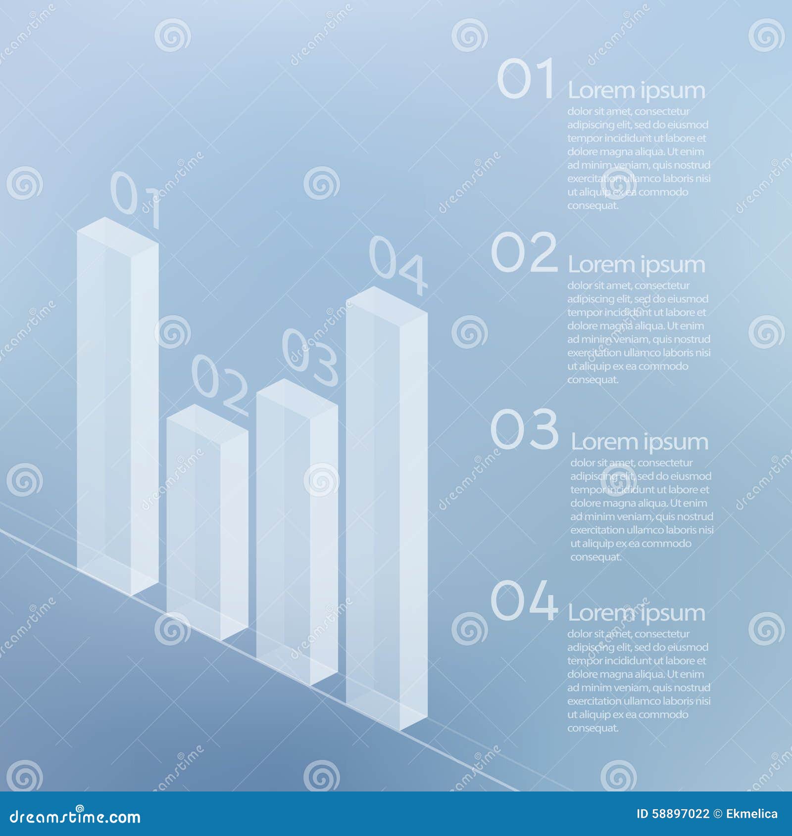 Transparent Glass Bar Chart on a Blurred Background Stock Vector ...