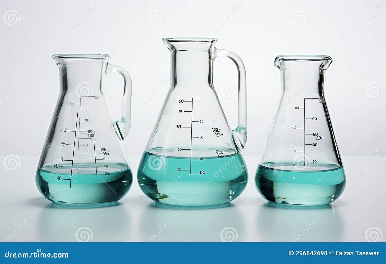 Transparent Glass Beakers on a White Background -Generative Ai Stock ...