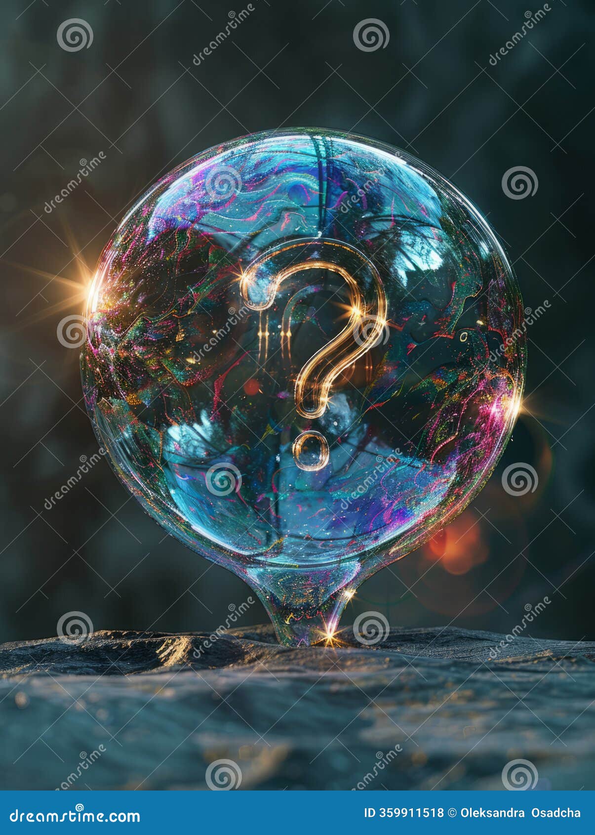 Glowing Question Mark In Mystical Fog And Smoke Ambiance. Royalty-Free ...