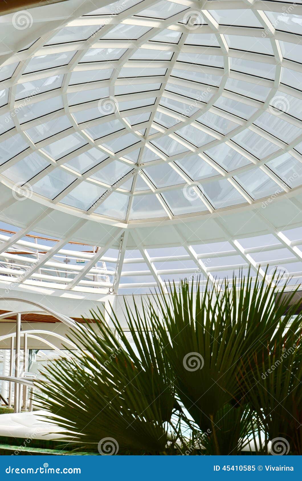 Transparent Glass Ceiling, Modern Architectural Interior. Stock Image ...