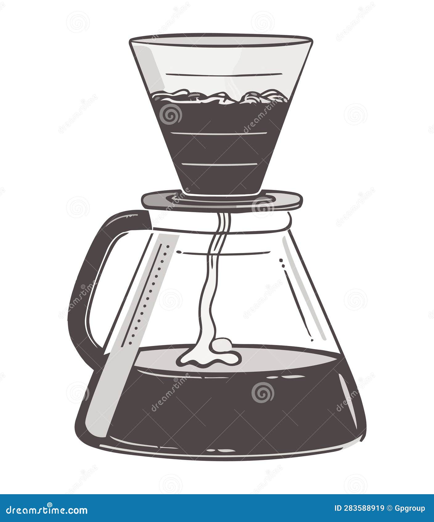 Transparent Glass Coffee Maker Stock Vector - Illustration of food ...