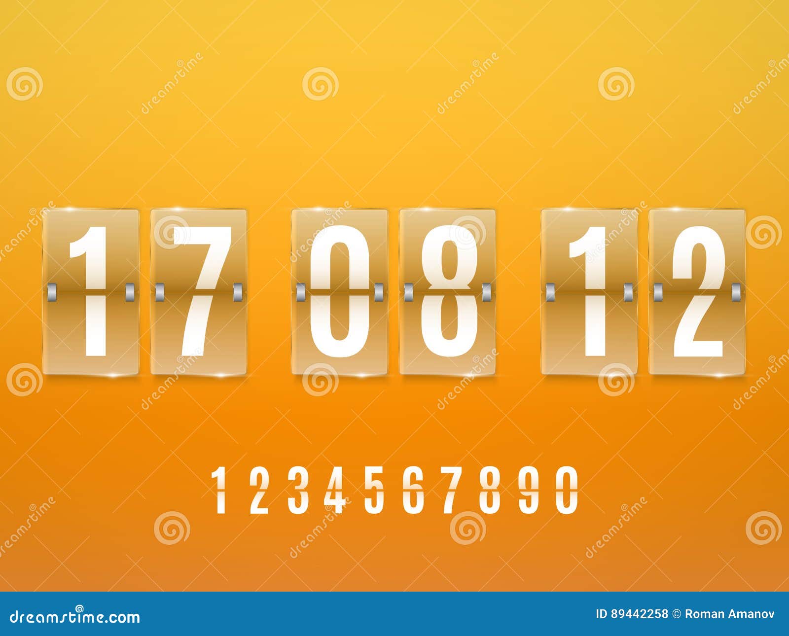 Glass Countdown Timer On Transparent Background. Clock Counter. Vector ...